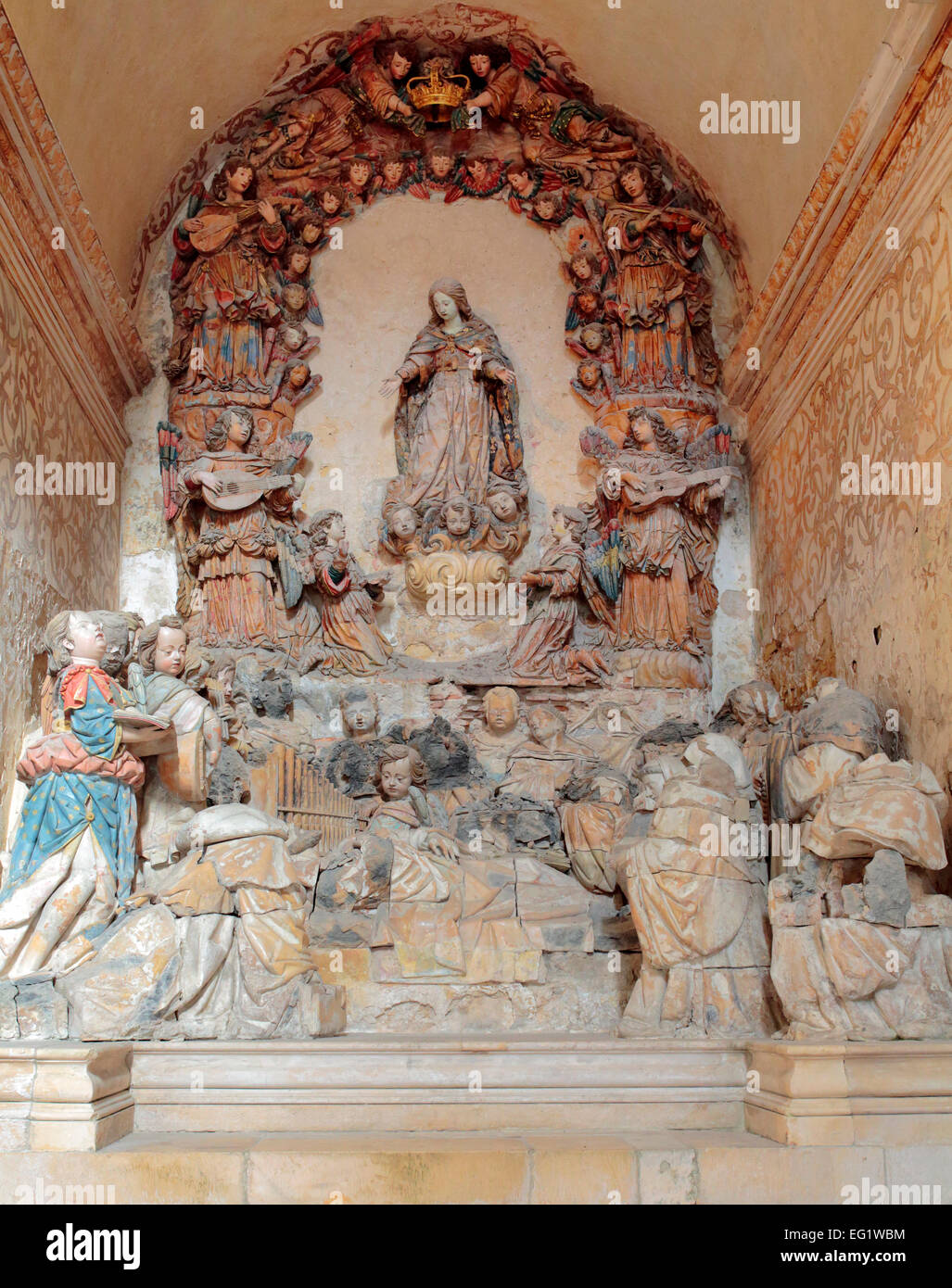 Sculpture, Alcobaca monastery church, Alcobaca, Portugal Stock Photo ...
