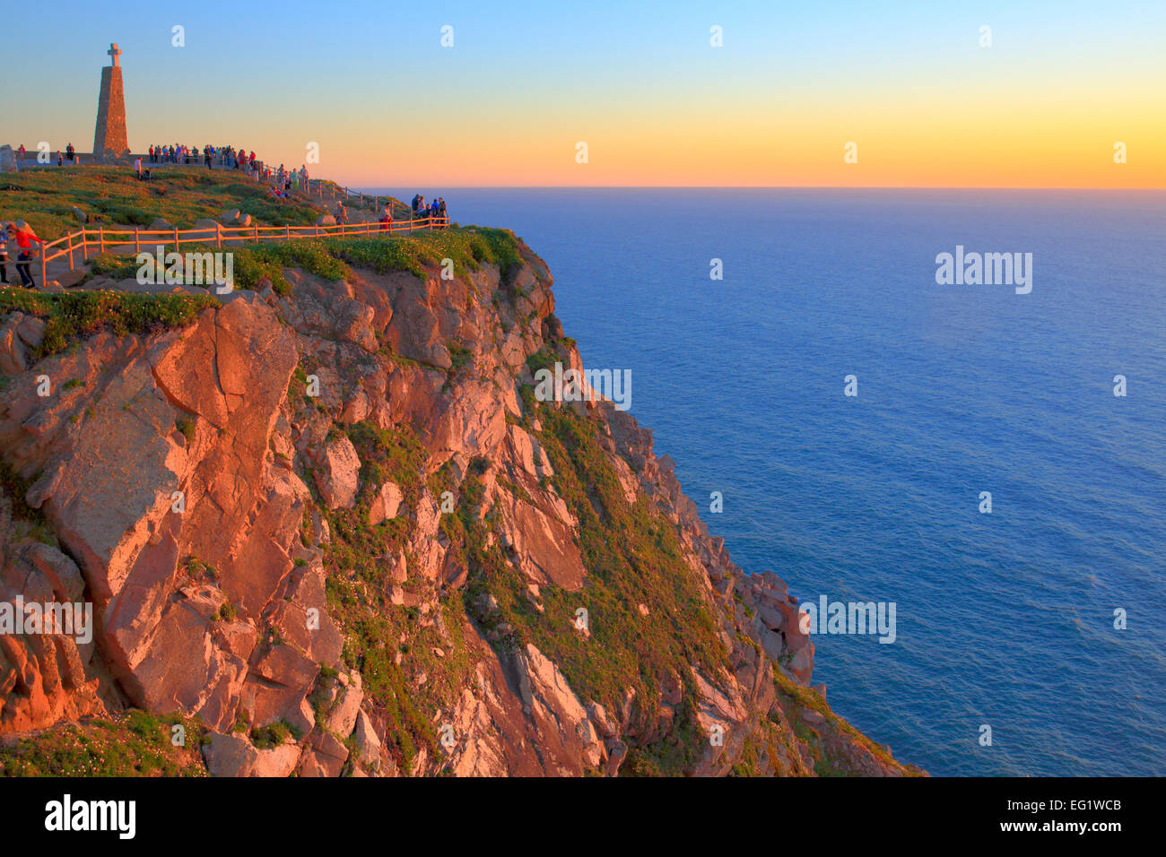 Sunset from cape Cabo da Roca, Portugal Stock Photo - Alamy