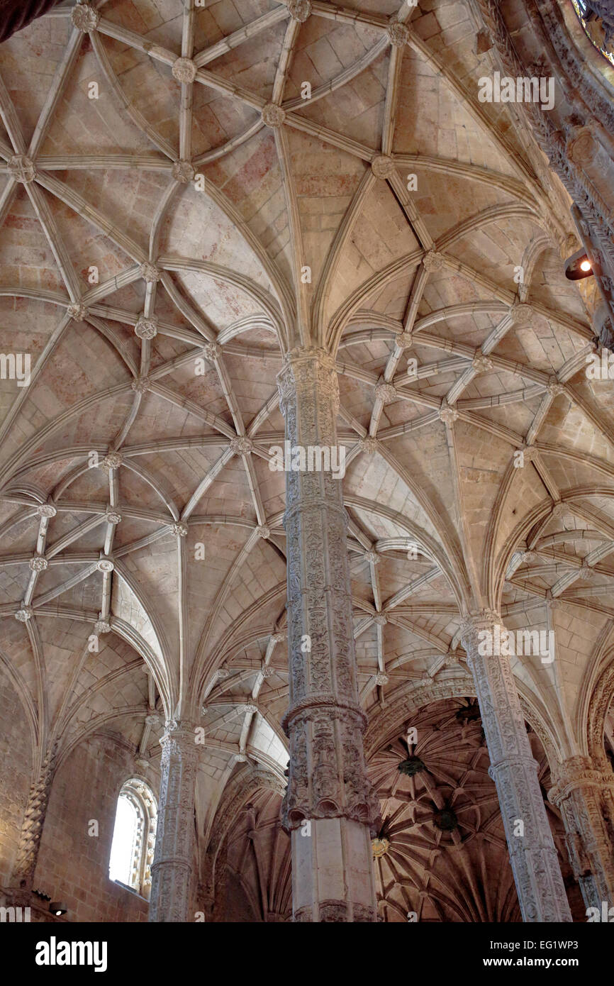 Jeronimos monastery (Hieronymites Monastery), interior of Church of ...