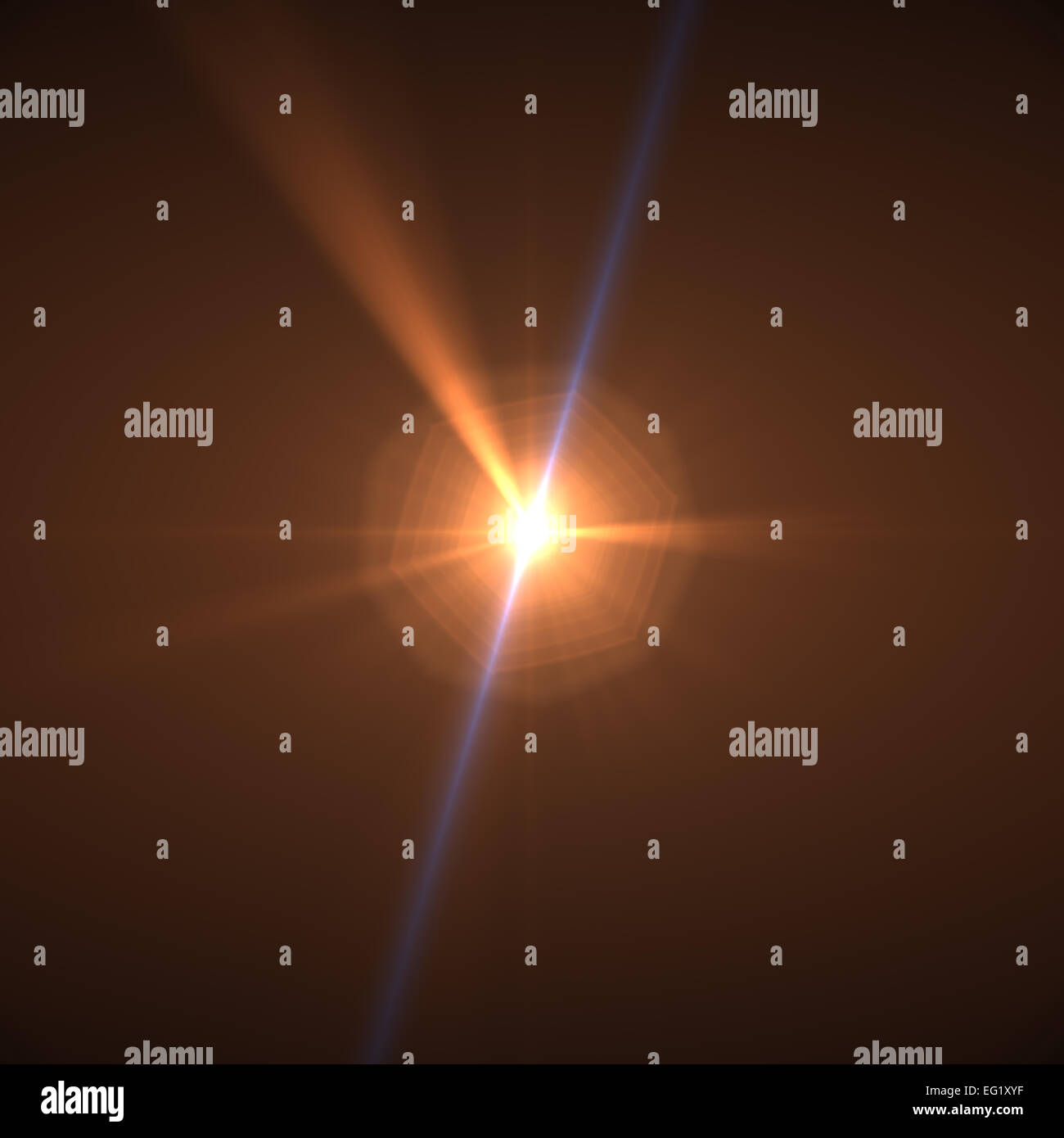 star with lens flare and bokeh effect made in 3d software Stock Photo ...