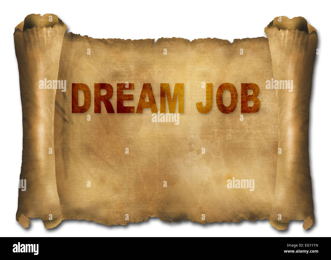 word dream job on paper scroll made in 2d software Stock Photo - Alamy