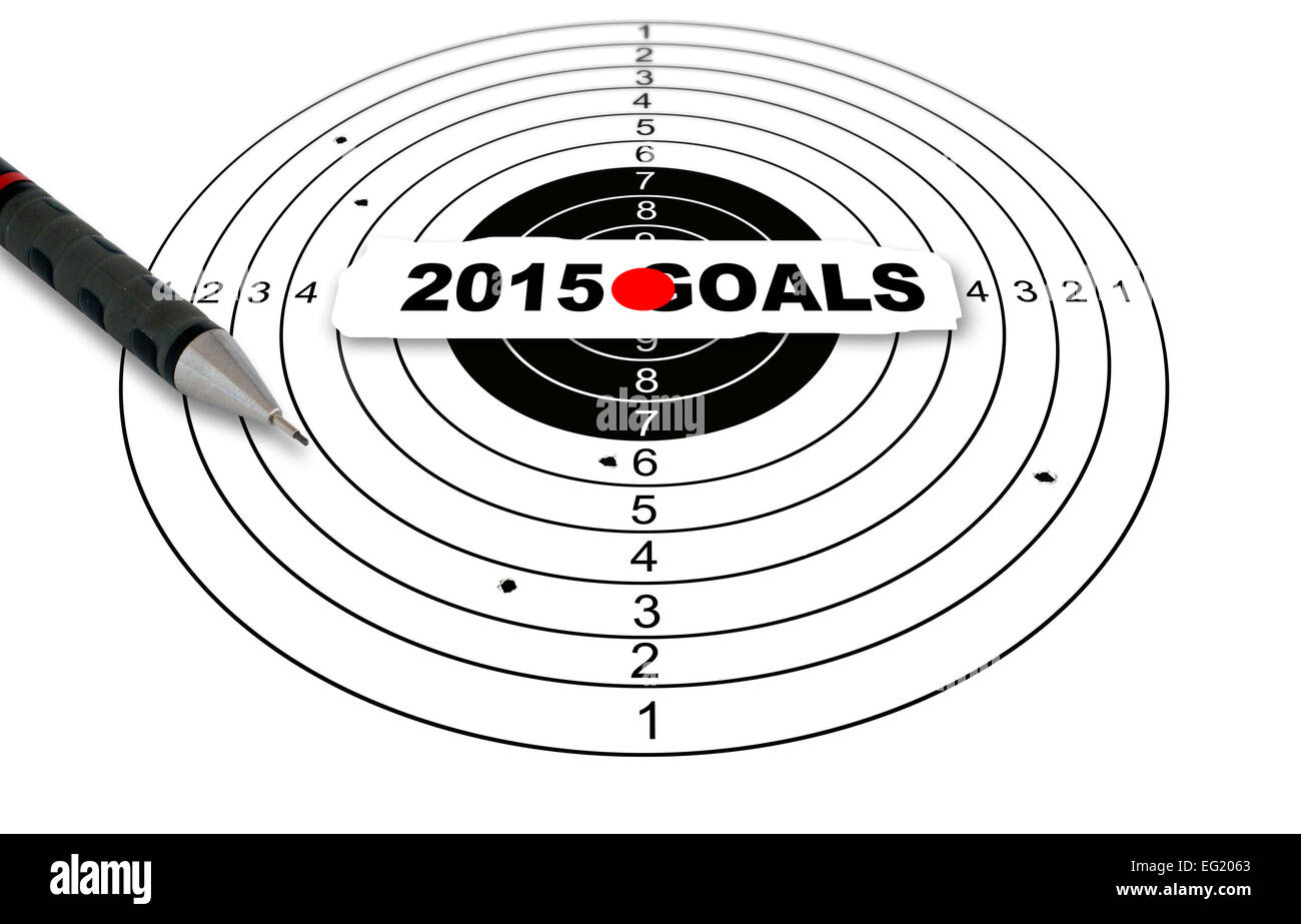 Shooting target with word 2015 goals made in 2d software Stock Photo ...