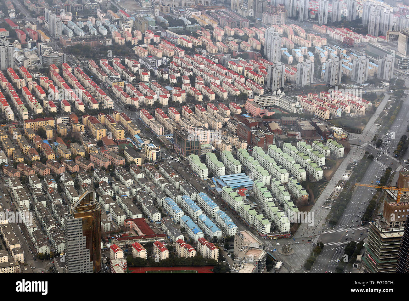 Shanghai, CHINA. 28th Jan, 2015. Urban housing projects in downtown ...