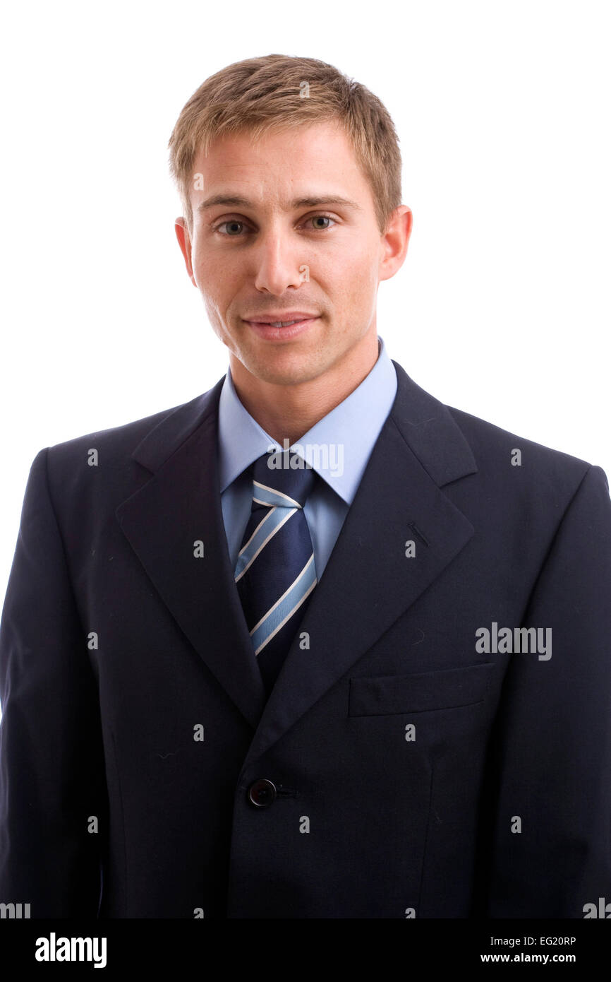 Portrait of young businessman - isolated in white background Stock ...