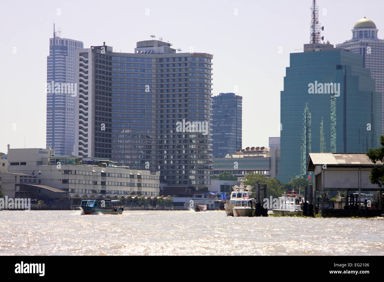 View of Bangkok skyline towards Silom Road Stock Photo - Alamy