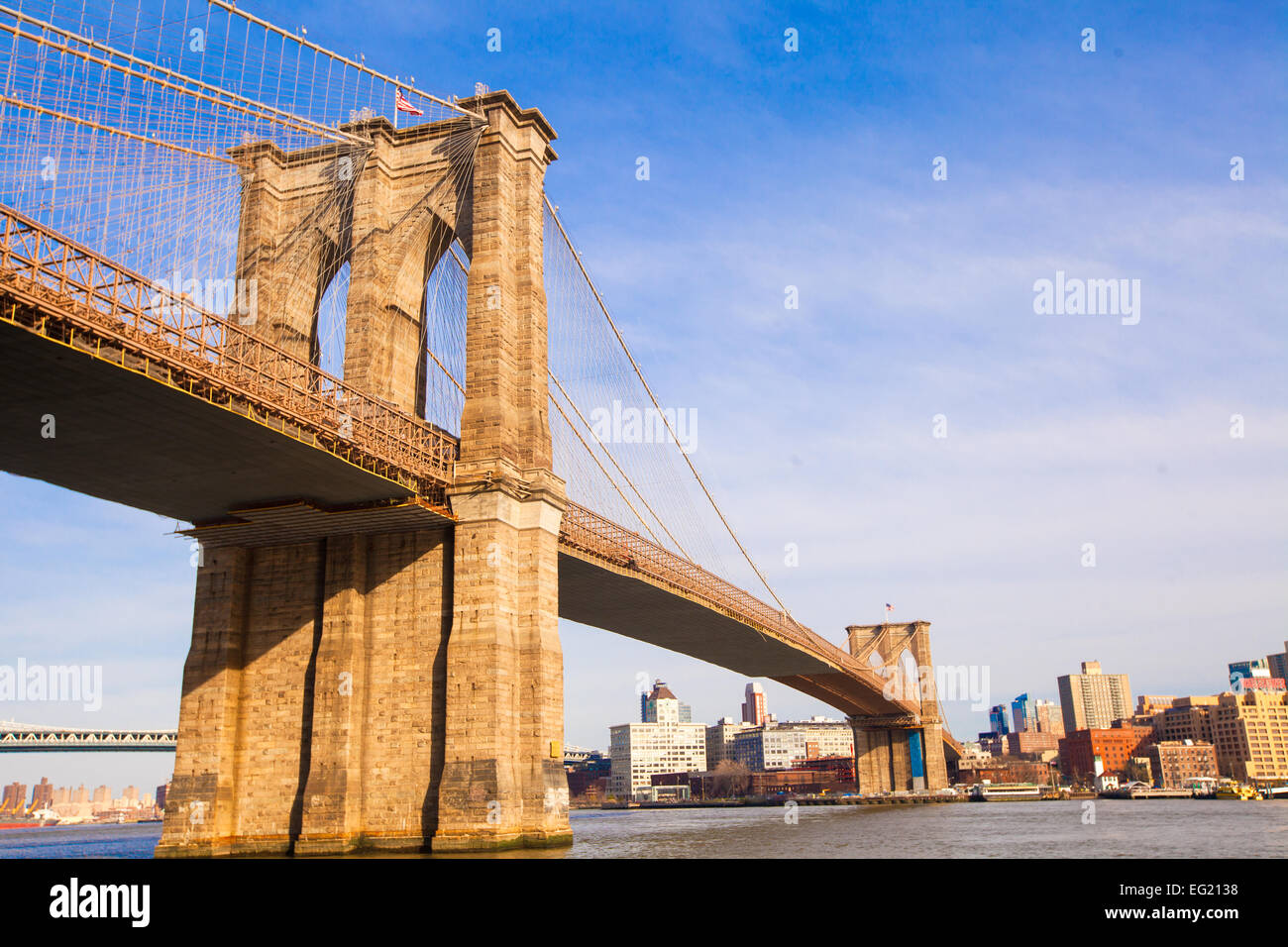 Brooklyn bridge american flag sunrise hi-res stock photography and ...