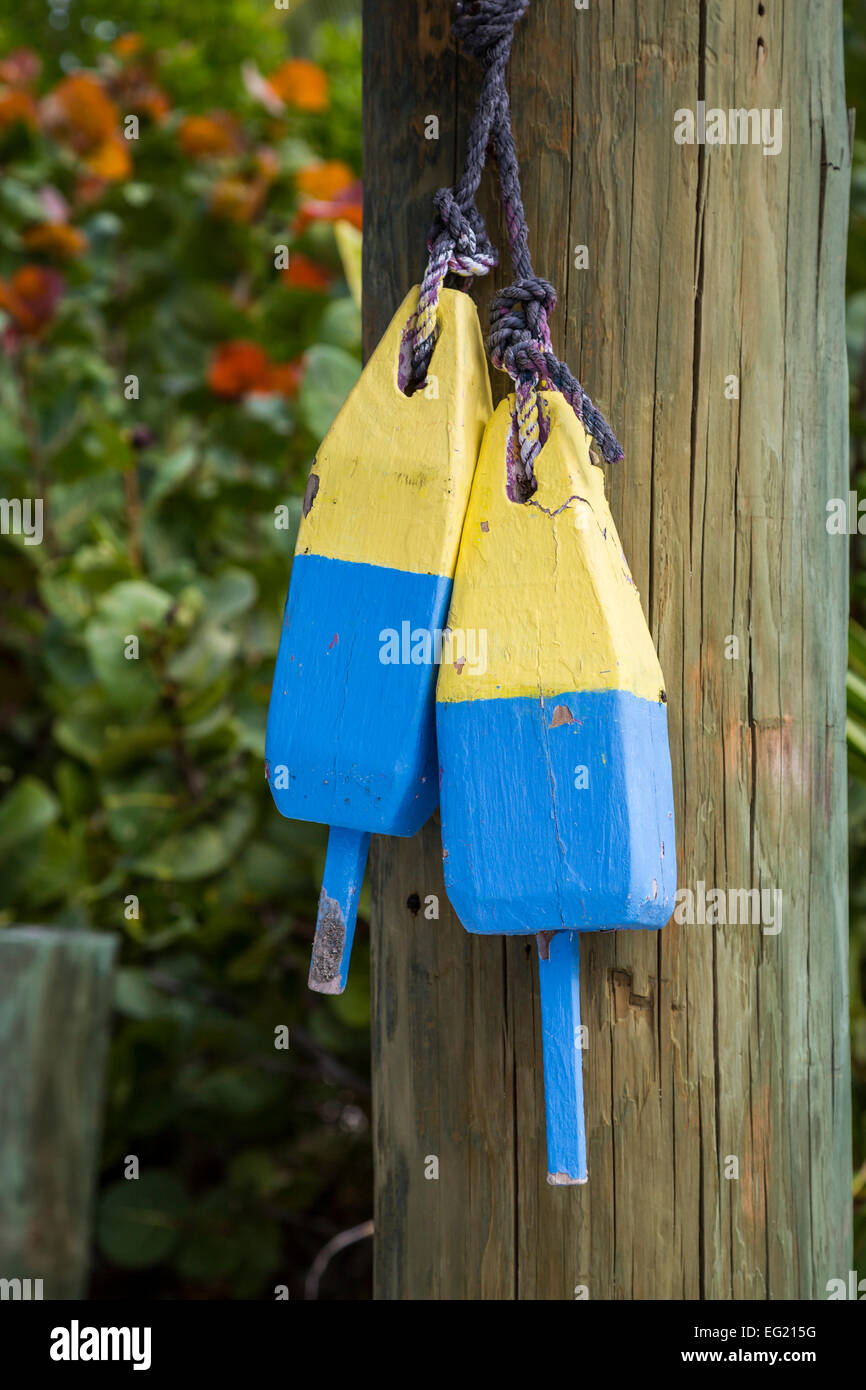 Decorative fishing gear on the Princess Cays, Bahamas, Caribbean Stock ...