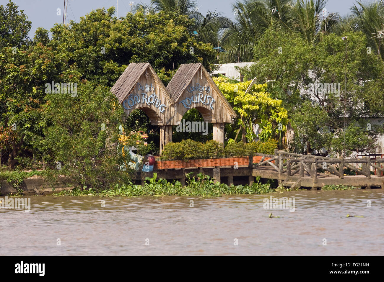 Typical building native in the Mekong Delta, Vietnam, Asia Stock Photo ...