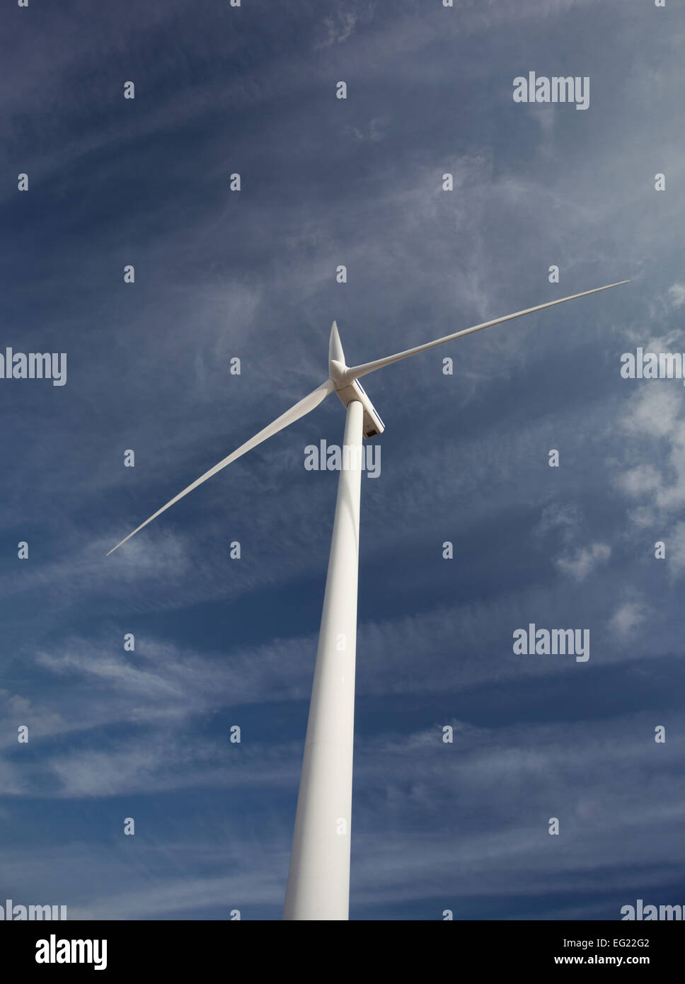 White wind turbine at the top of the mountain Stock Photo - Alamy