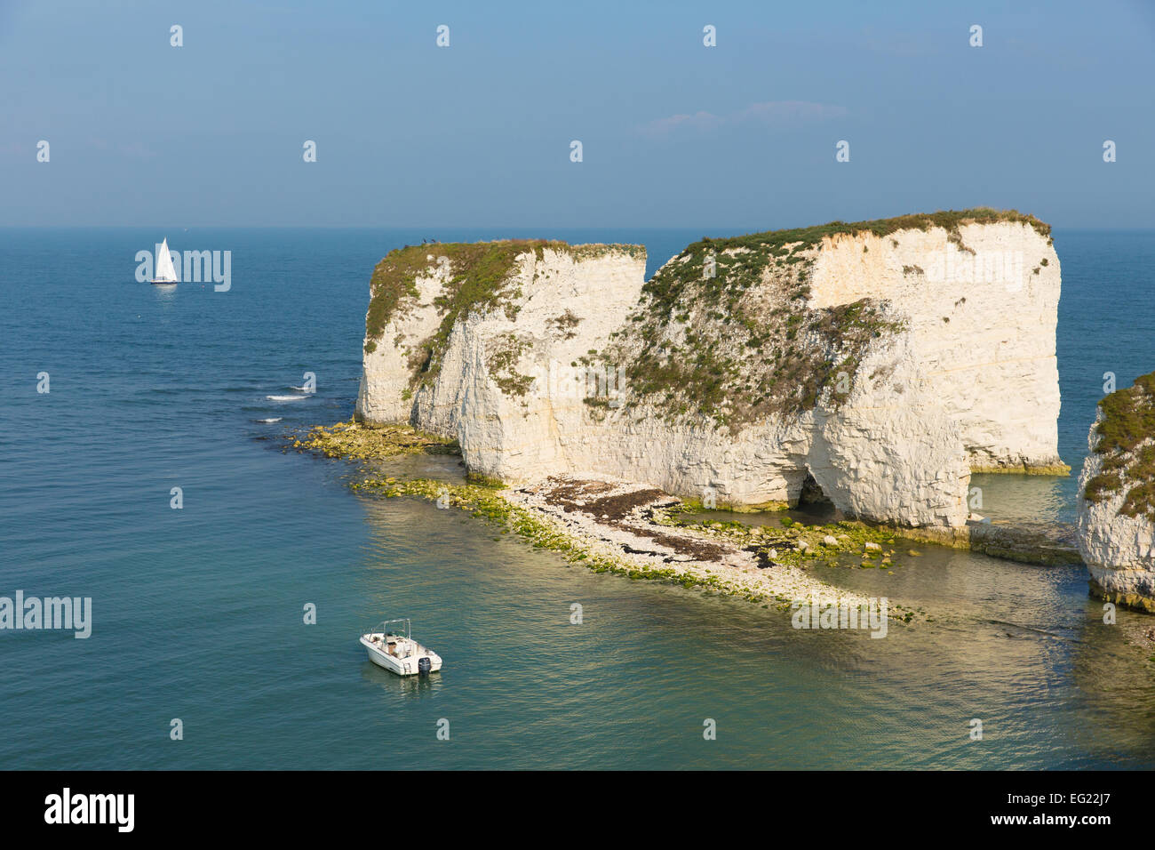 Old Harry Rocks chalk formations Jurassic Coast Studland Dorset England ...