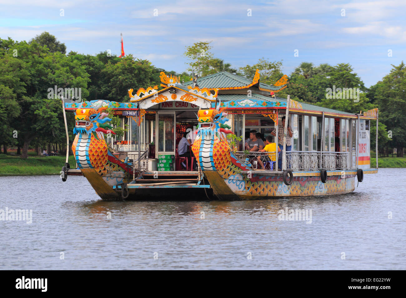Tourist boat on Perfume River, Hue, Vietnam Stock Photo - Alamy
