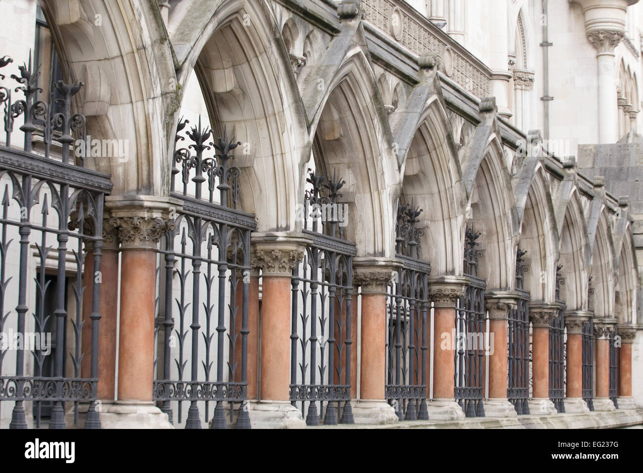Front facade of the Royal Courts of Justice London Stock Photo - Alamy