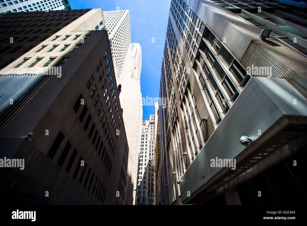 New York Skyscrapers View Upward Stock Photo - Alamy
