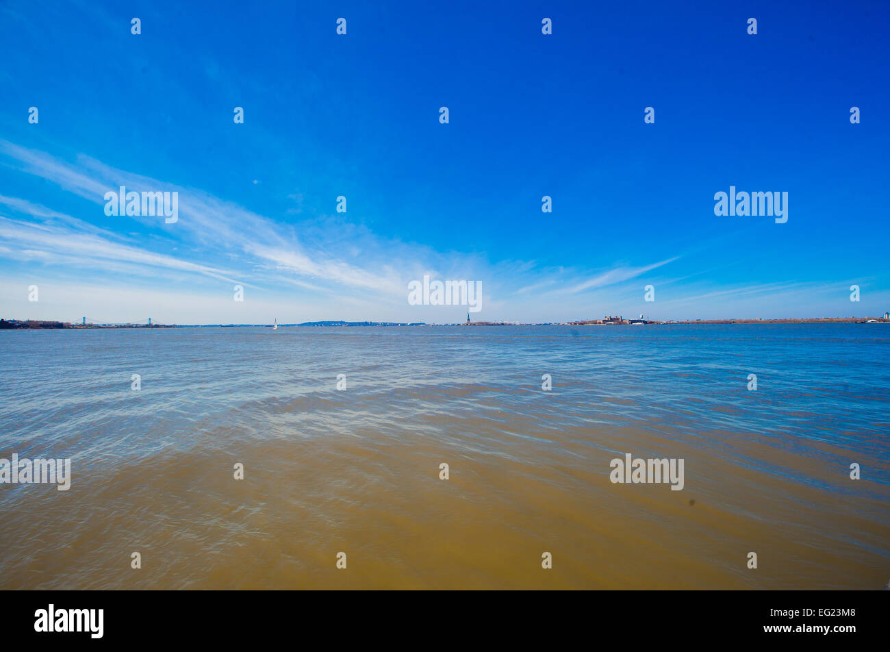 View of the statue of liberty from Battery Park Stock Photo - Alamy