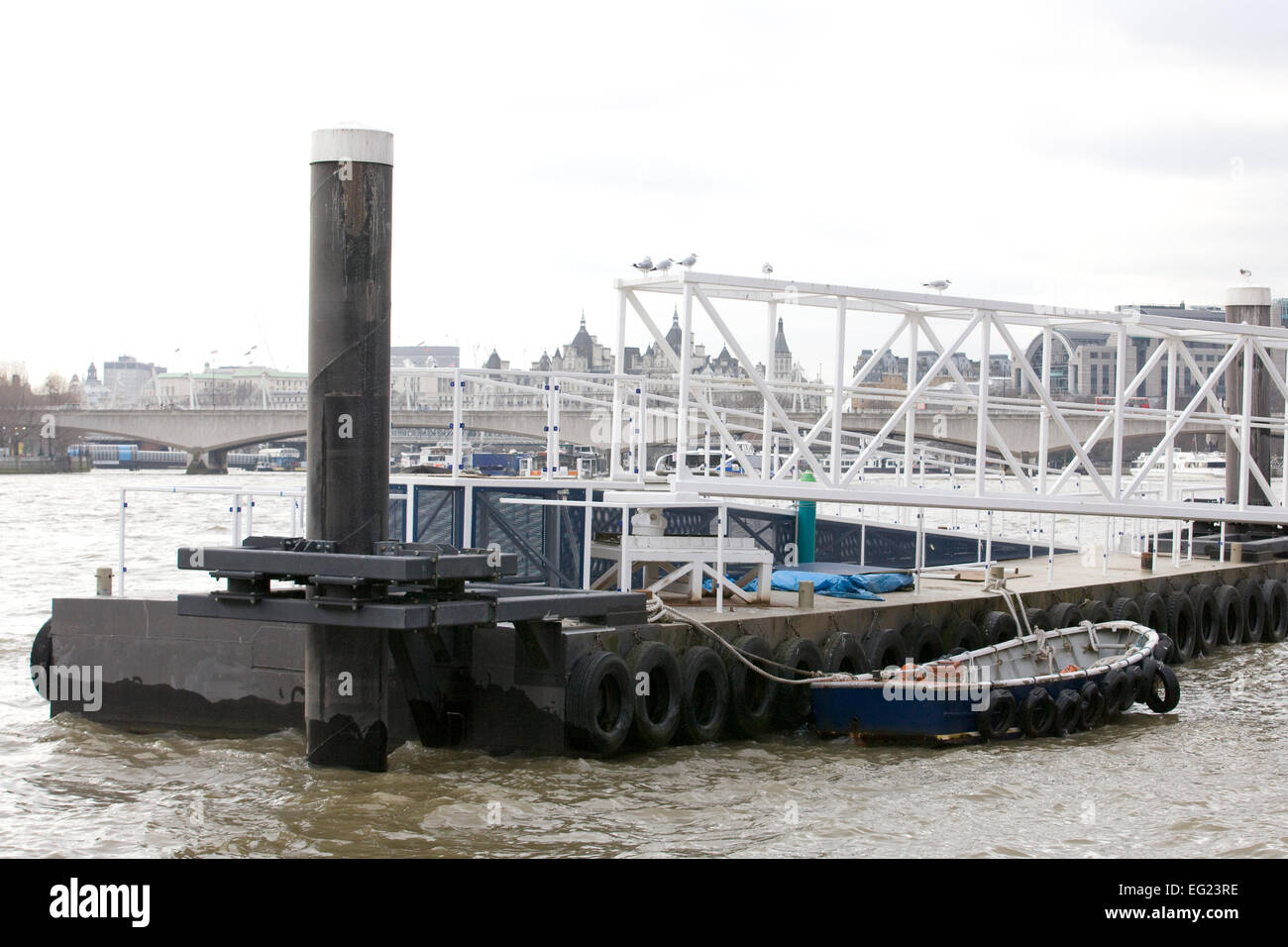 Floating dock on the Thames London Stock Photo - Alamy