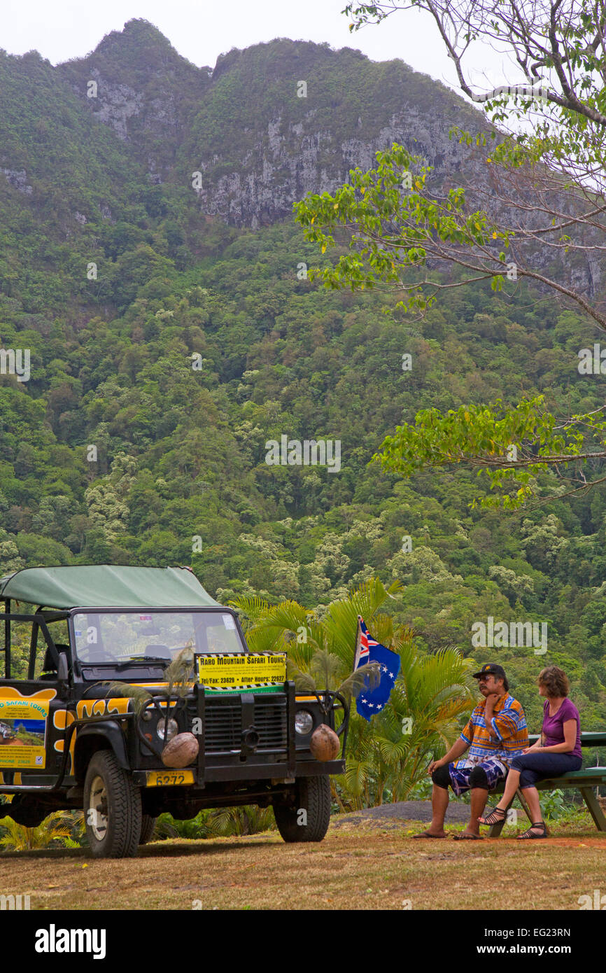 Tour vehicle in the highlands of Rarotonga Stock Photo - Alamy
