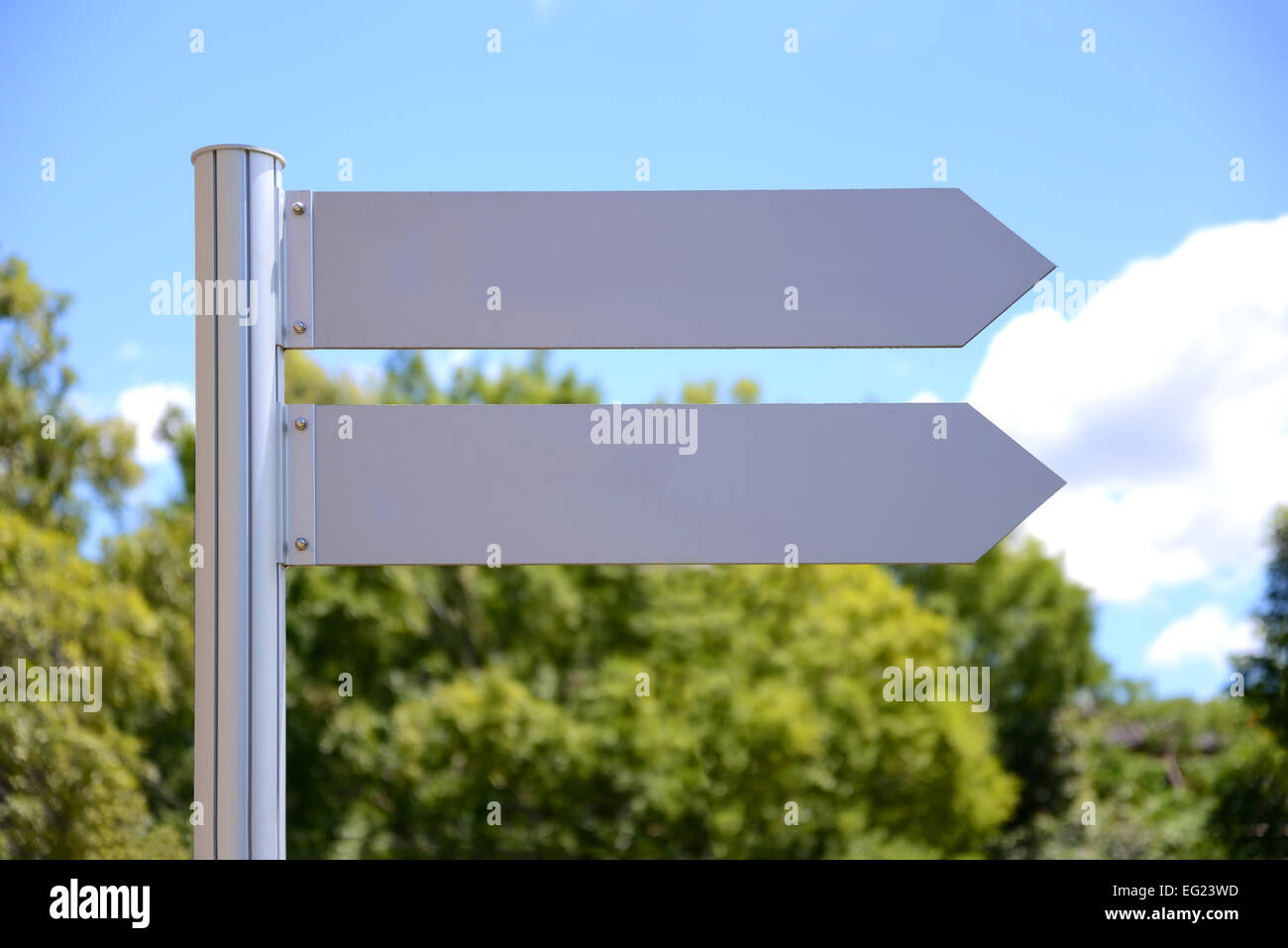 View at the empty street signs Stock Photo - Alamy