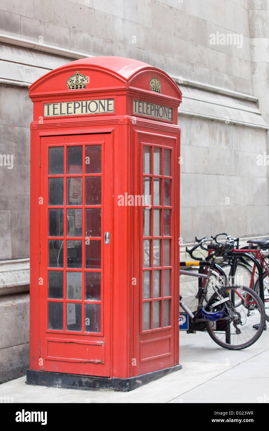 Red Public Telephone Boxes on the streets of London England Stock Photo ...