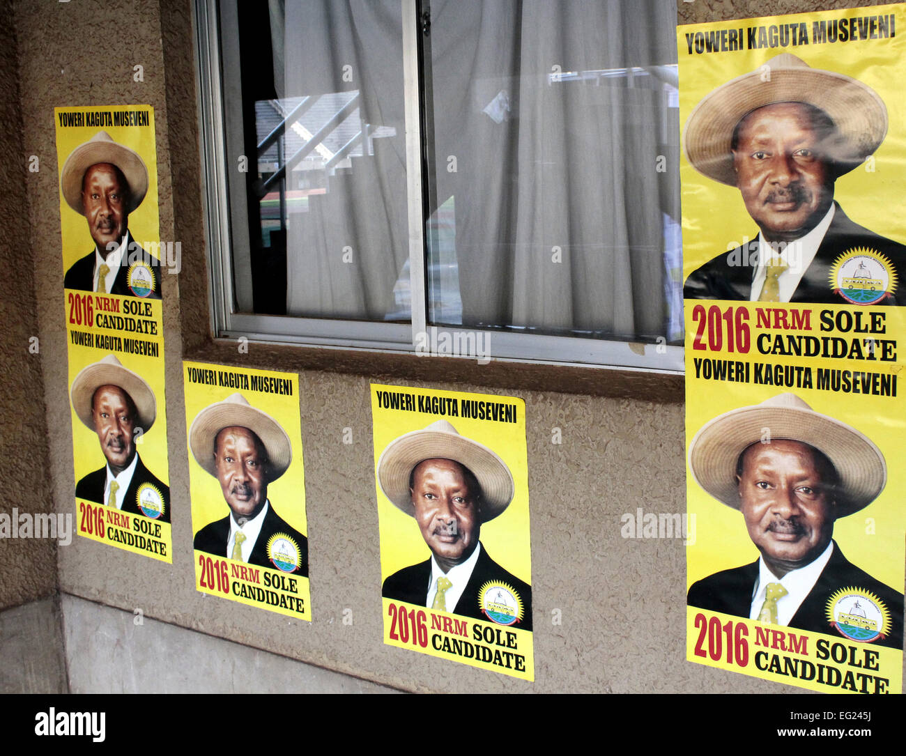 Kampala, Uganda. 12th February, 2015. Campaign poster of Ugandan ...