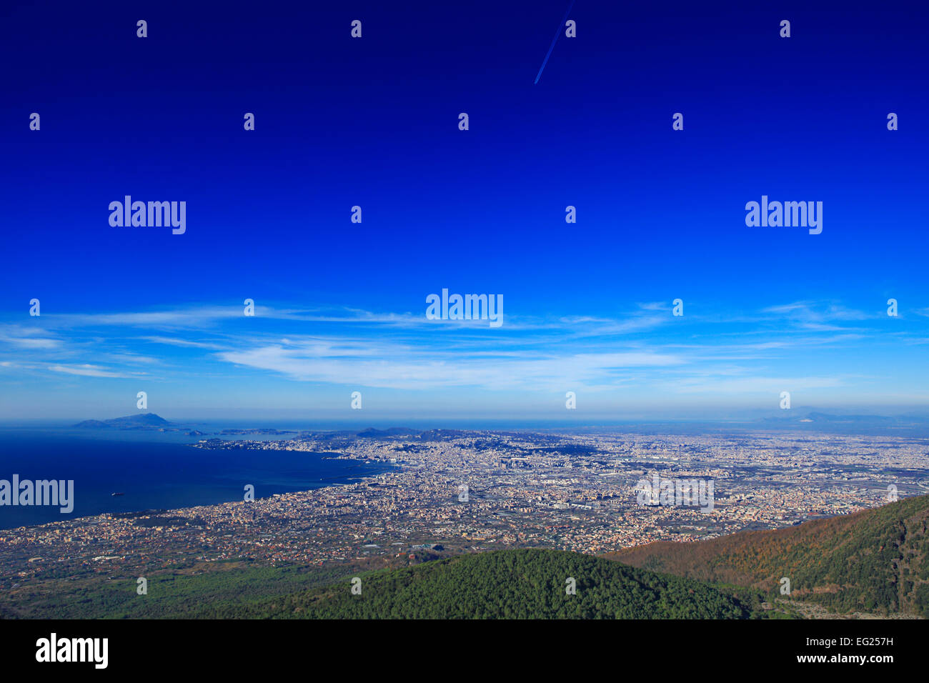 View to Naples from Mount Vesuvius, Campania, Italy Stock Photo - Alamy