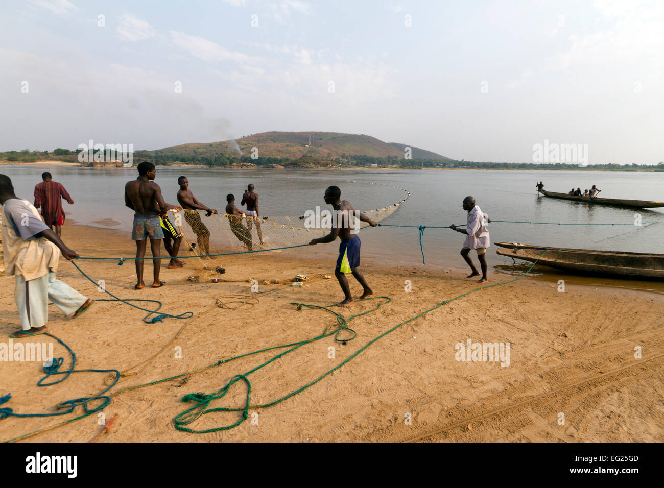 Fishermen ,Bangui, Ubangi River ,Central African Republic ,Africa Stock ...