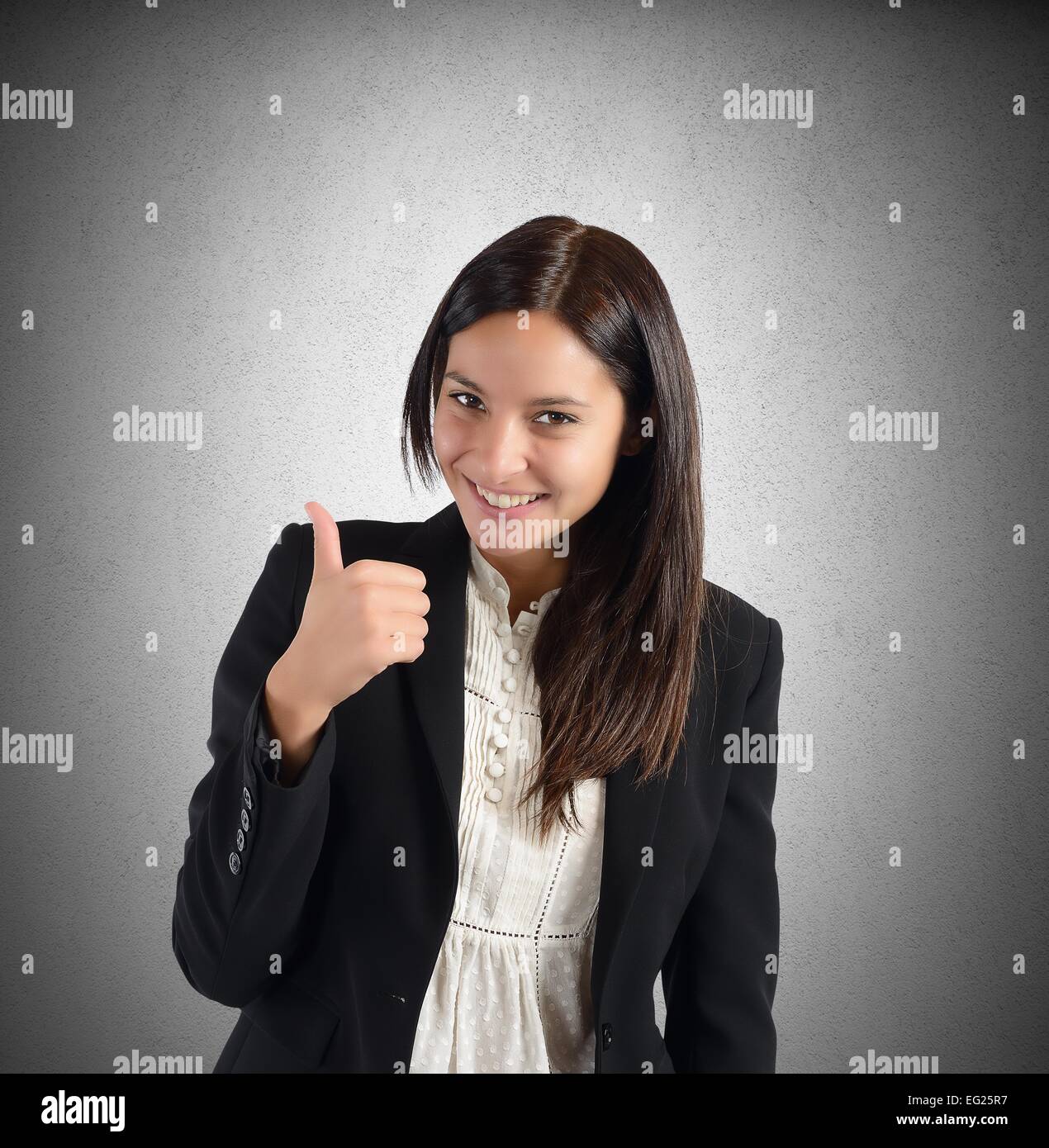 Positive and smiling businesswoman for her work Stock Photo - Alamy