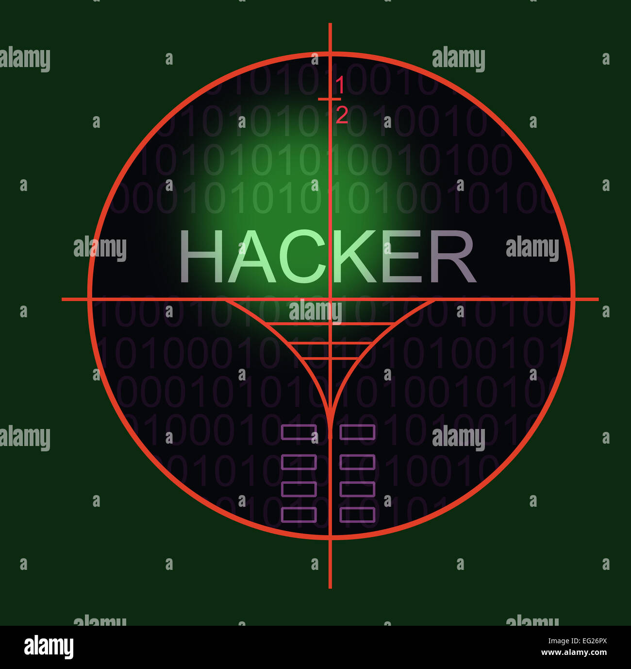 viewfinder of sniper rifle made in 2d software Stock Photo - Alamy