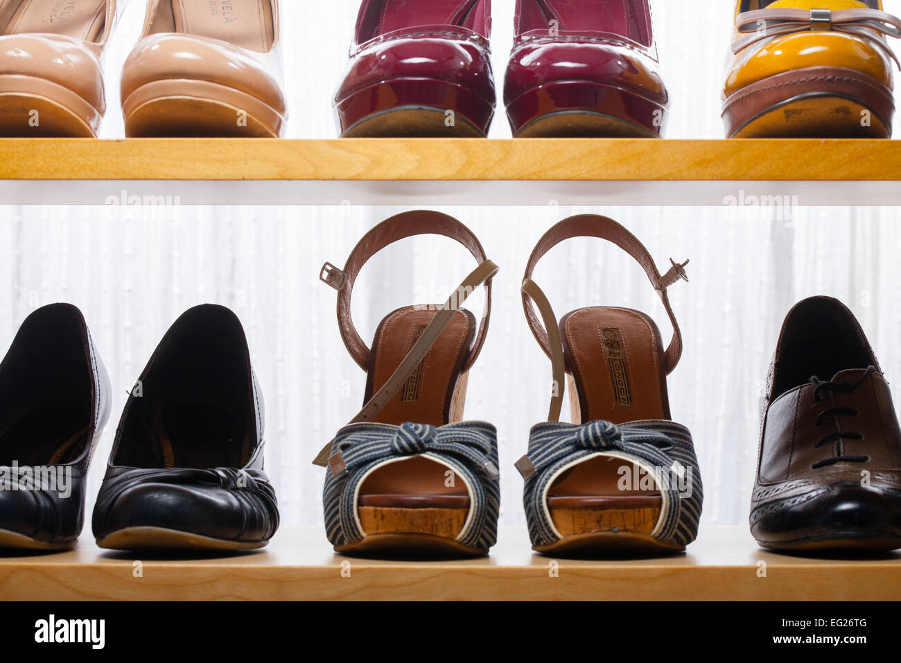 Shoes lined up hi-res stock photography and images - Alamy