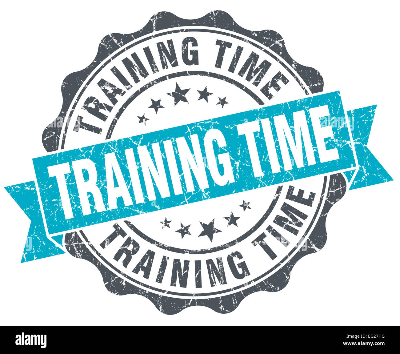 training time vintage turquoise seal isolated on white Stock Photo - Alamy