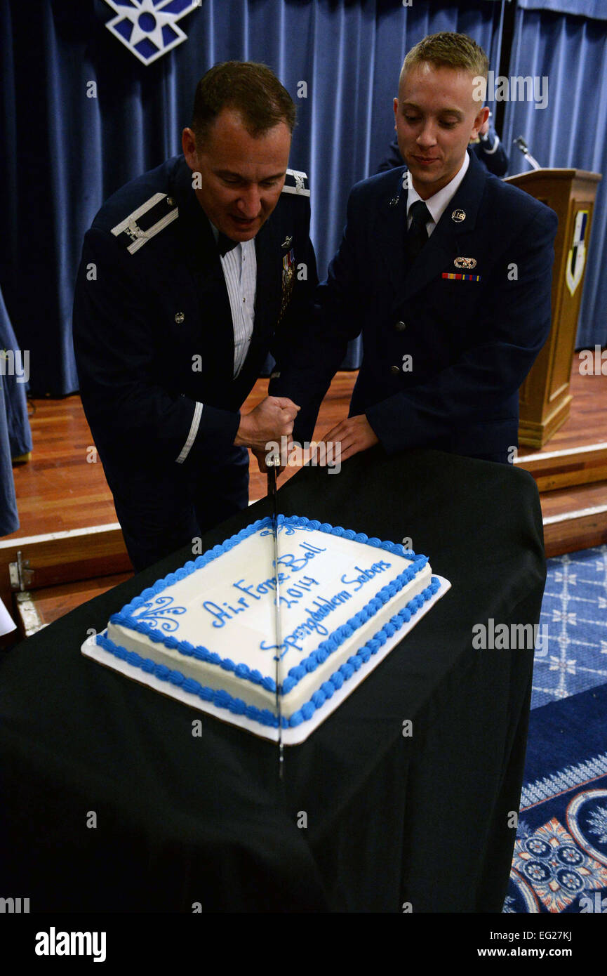 U.S. Air Force Col. Pete Bilodeau, left, 52nd Fighter Wing commander ...