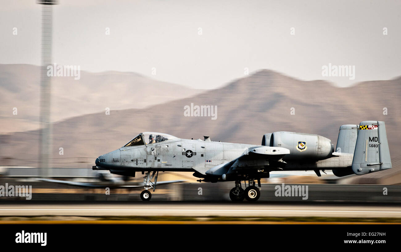 An A-10 Thunderbolt II takes off at Bagram Airfield, Afghanistan, Sept ...
