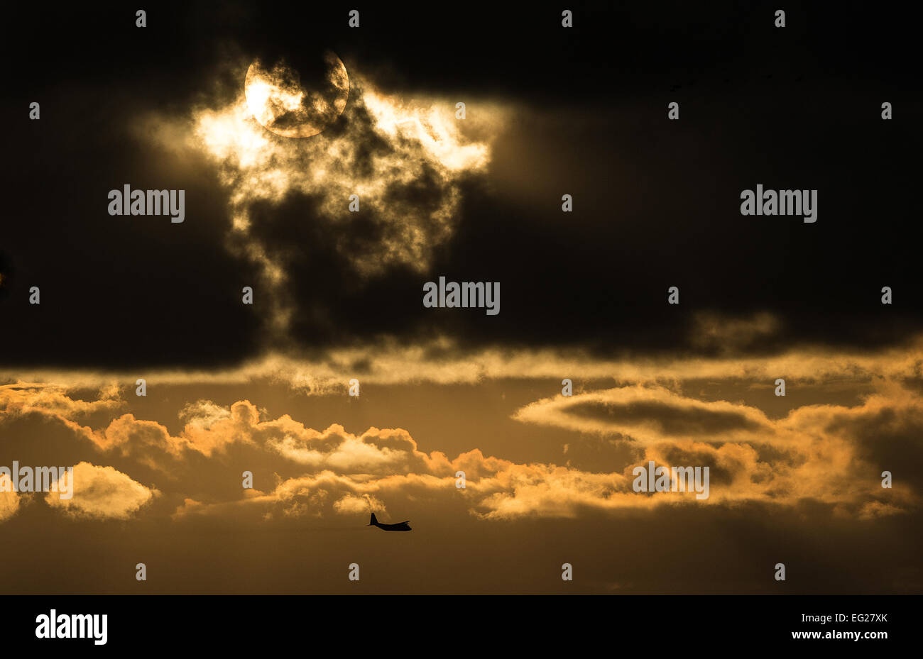 A C-130 Hercules performs aerial spraying of mosquitoes Sept. 6, 2014 ...