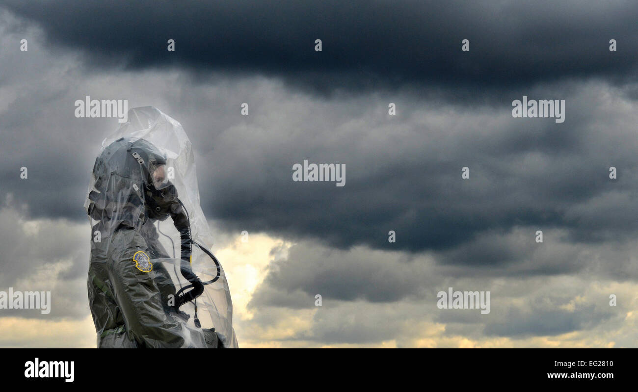 Members of the 89th Airlift Squadron train on chemical, biological ...