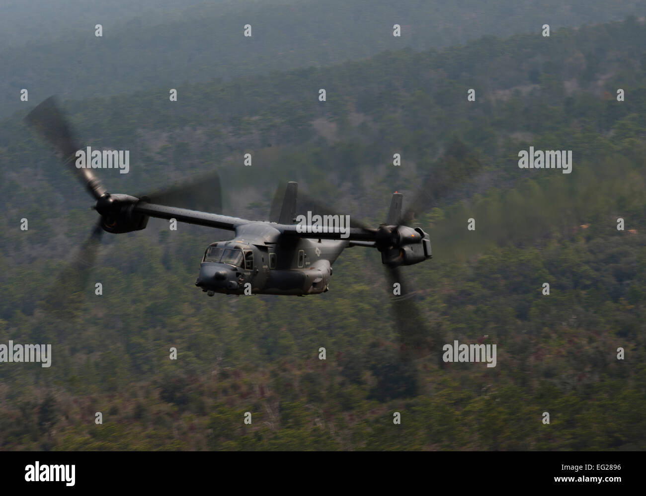 A U.S. Air Force CV-22 Osprey tiltrotor aircraft from the 8th Special ...