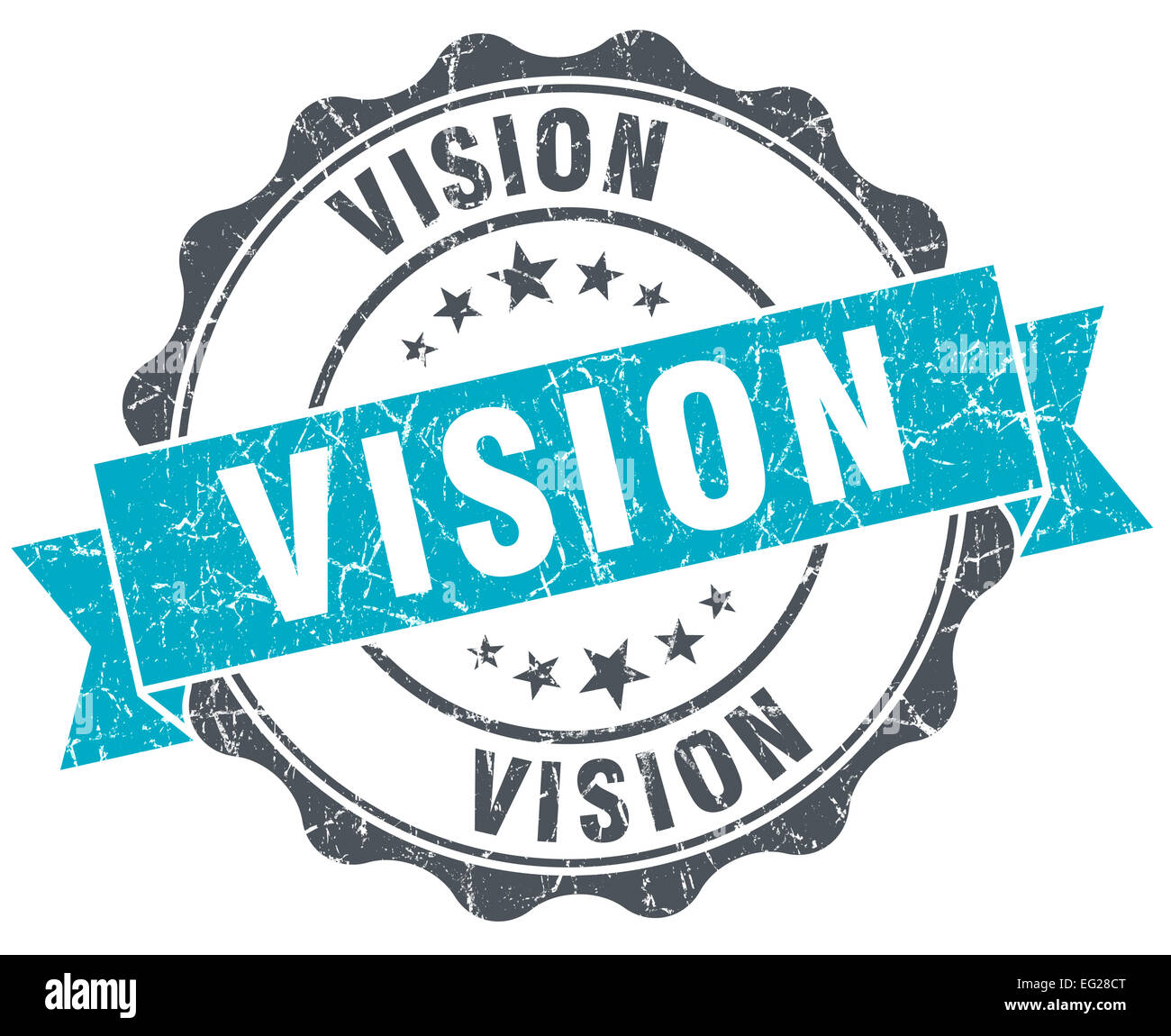 vision vintage turquoise seal isolated on white Stock Photo - Alamy