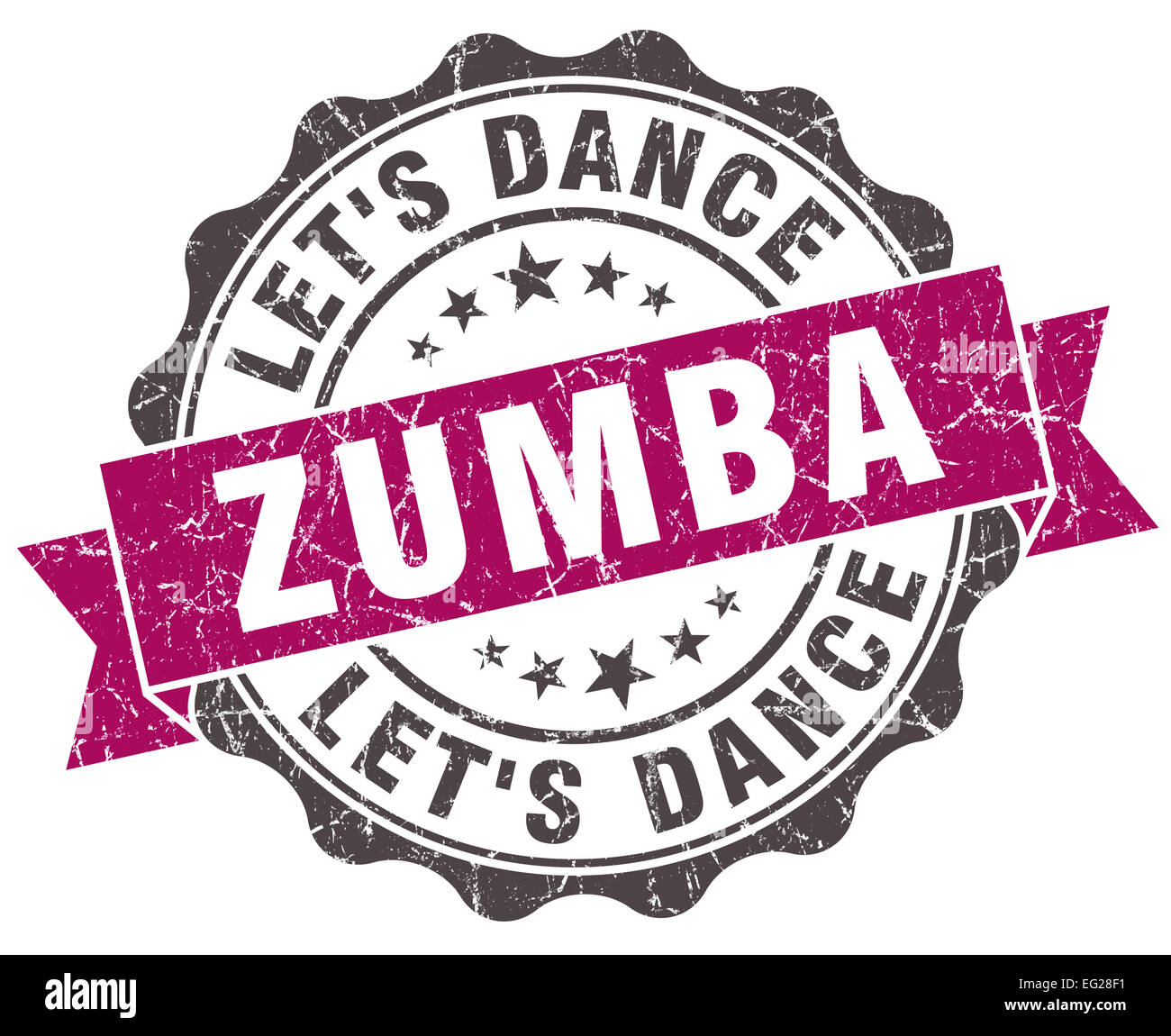 zumba grunge violet seal isolated on white Stock Photo - Alamy