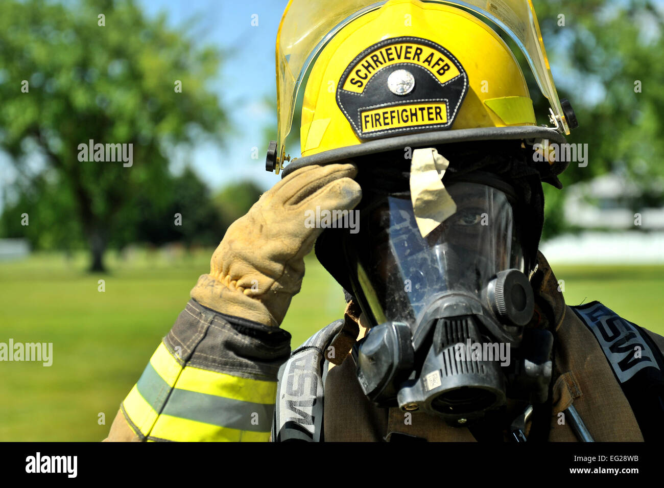 Dwayne Peeples, 50th Civil Engineer Squadron firefighter, begins to ...