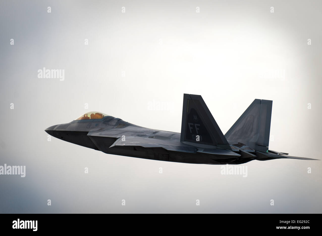 An F-22 Raptor from the 27th Fighter Squadron, Joint Base Langley ...