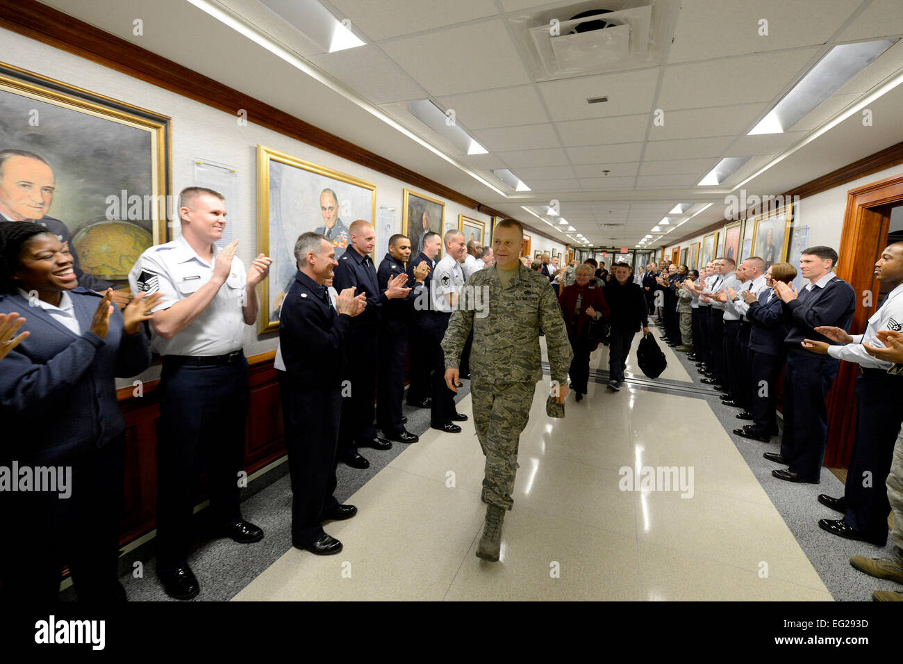 Chief Master Sgt. of the Air Force James Roy and his family depart the ...