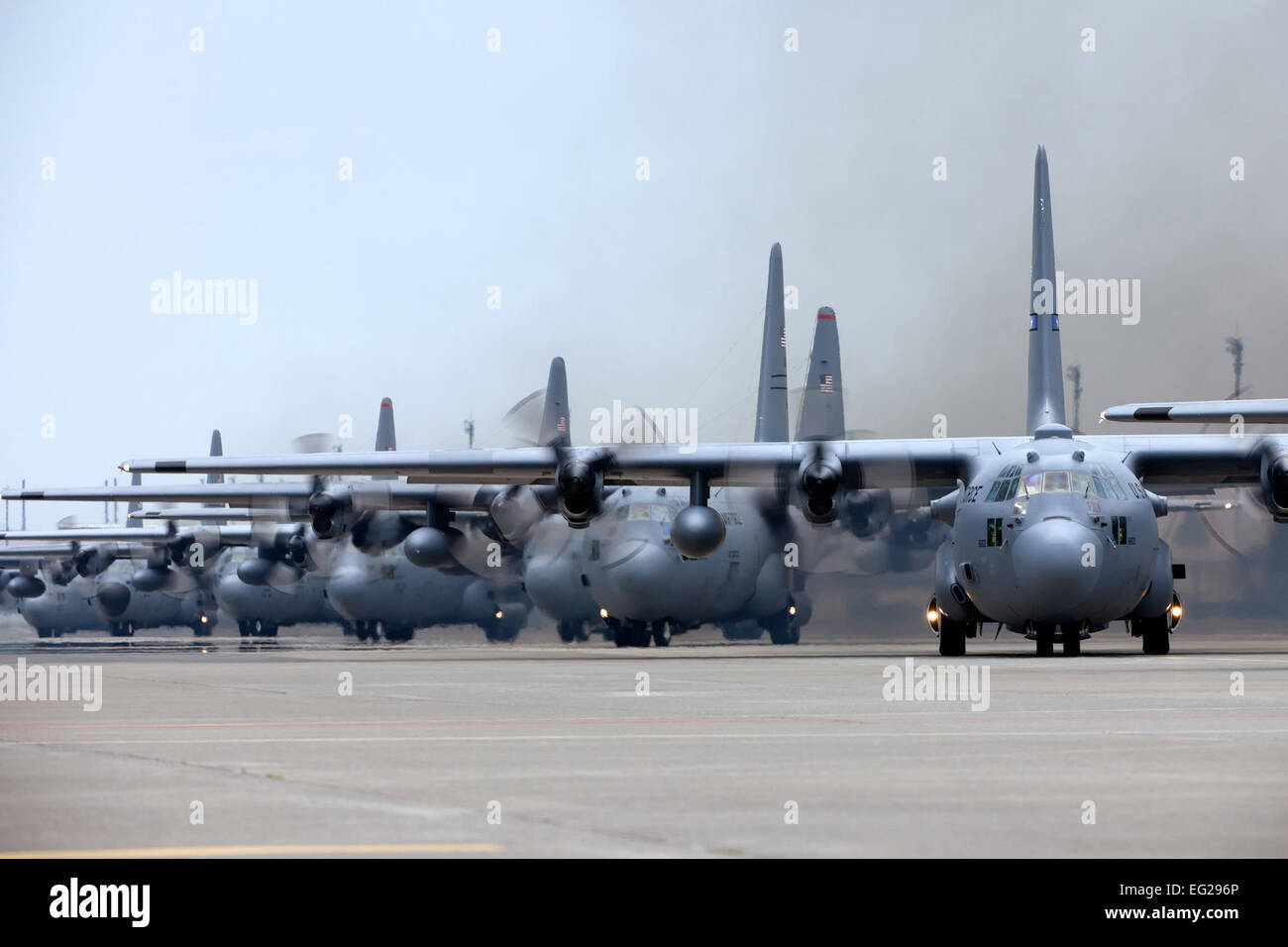 During an eight-ship sortie, U.S. Air Force C-130 Hercules cargo ...