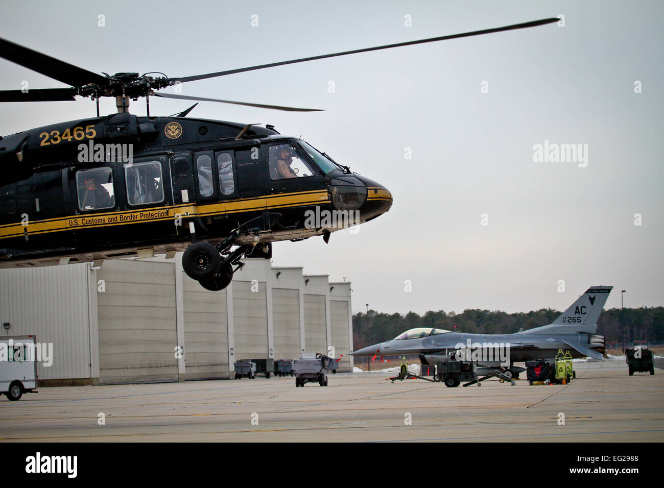 A U.S. Customs and Border Protection UH-60 Black Hawk helicopter takes ...