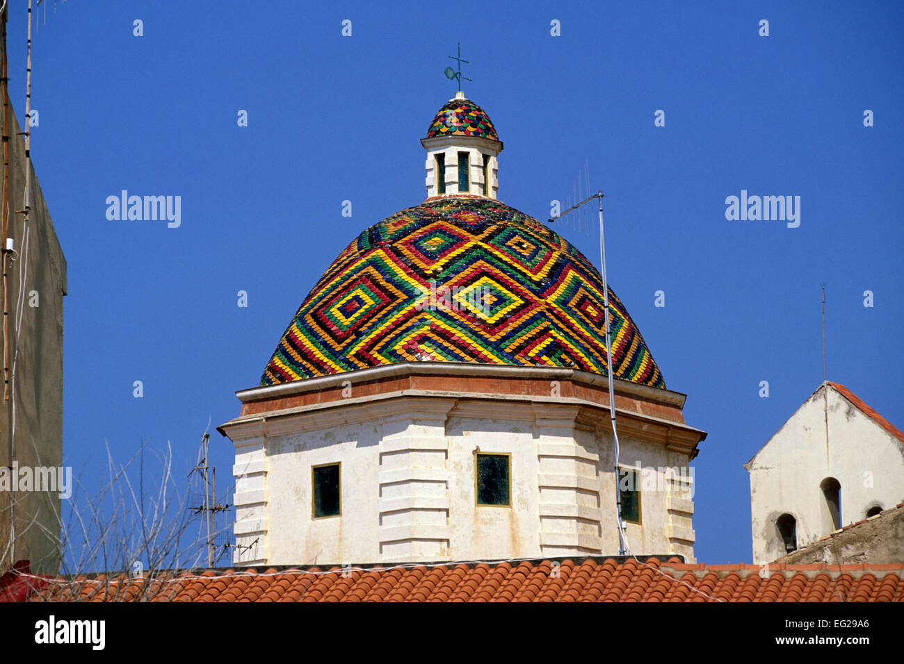 Italy, Sardinia, Alghero, St Michael dome Stock Photo - Alamy