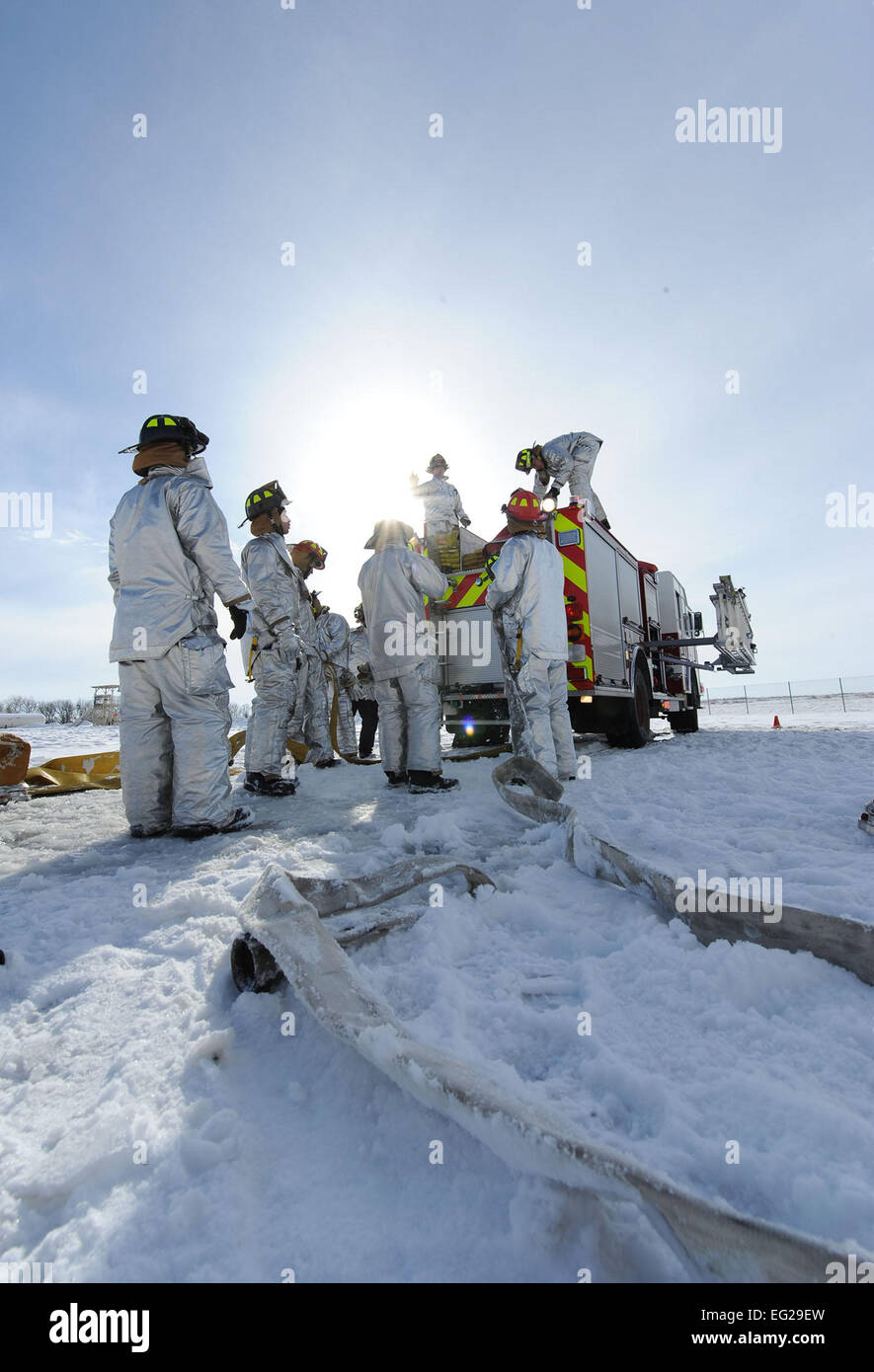 Members of the 5th Civil Engineer Squadron Fire Emergency Services ...