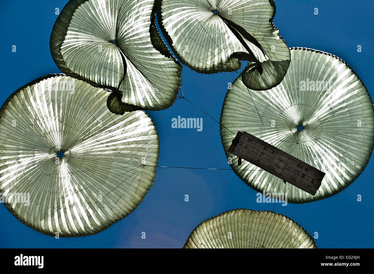 Equipment from the 820th RED HORSE Squadron descends over the Nevada ...