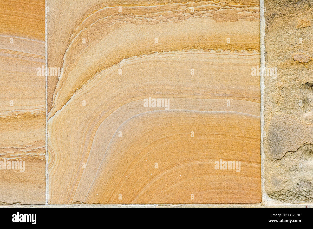 Old stone wall made from limestone and sandstone with little mortar ...