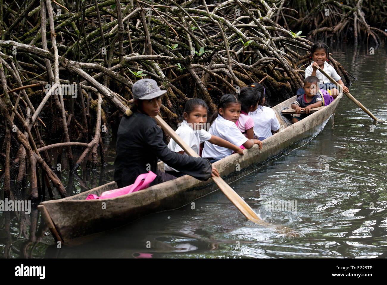 One of the local boats used by the Ngobe Indians as their main form of ...