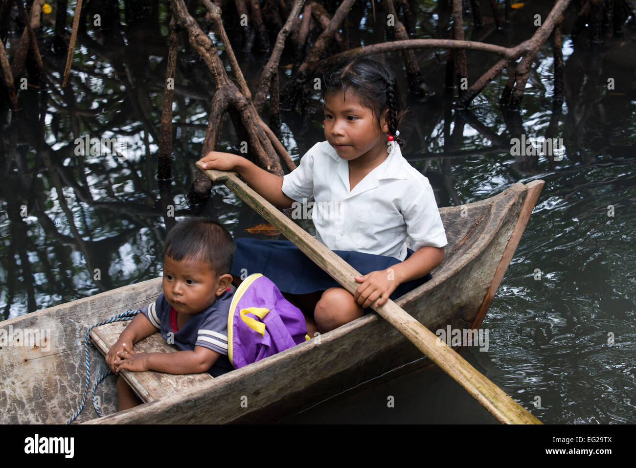 One of the local boats used by the Ngobe Indians as their main form of ...