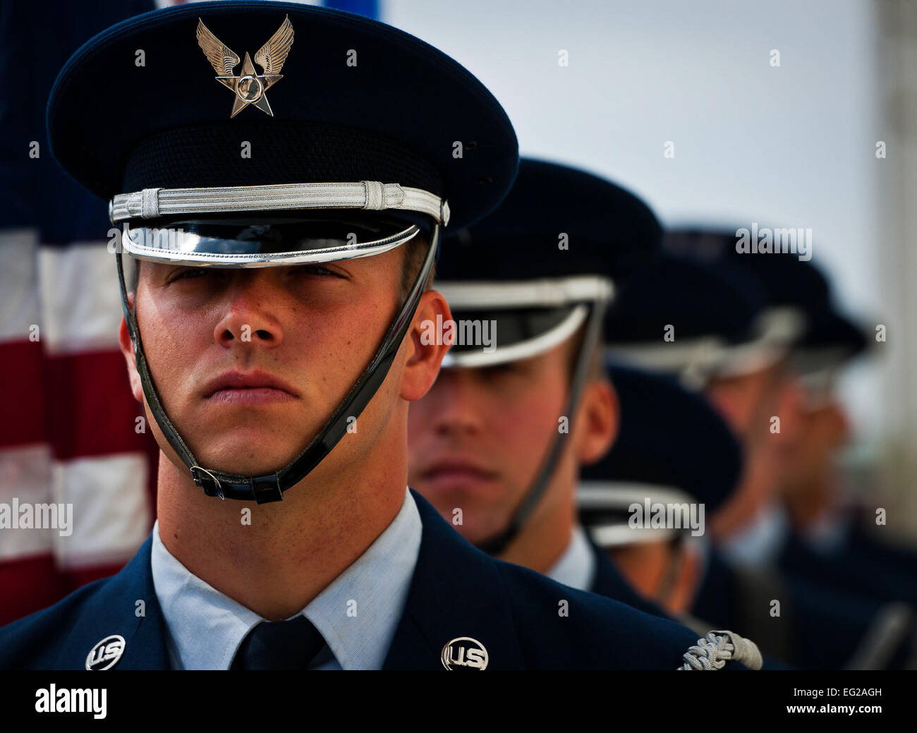 The Eglin Air Force Base Honor Guard waits to bring in the colors at ...