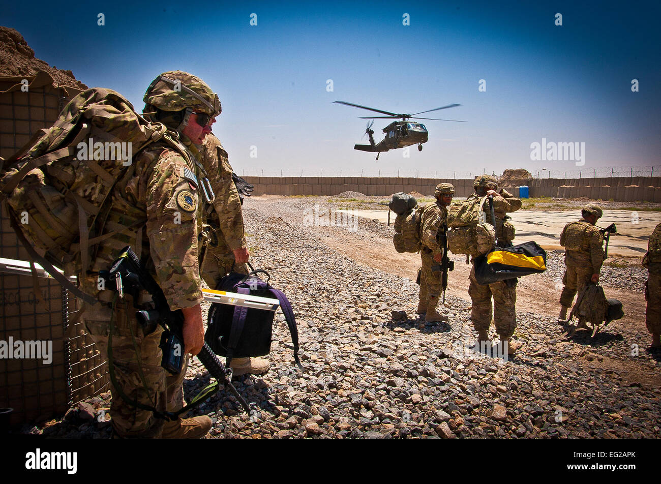 Members of the 577th Expeditionary Prime Base Engineer Emergency Force ...