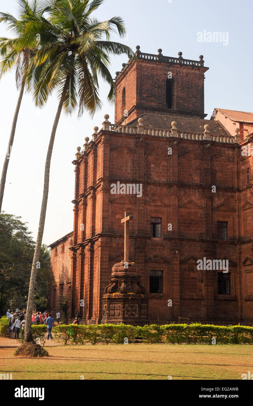 Old Goa, India - 8 January 2015: People visiting the five hundred year ...